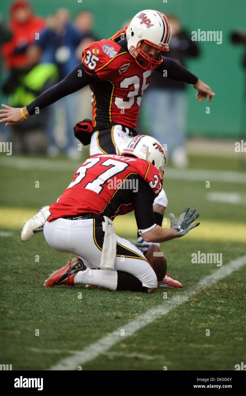 Dec. 29, 2010 - Washington, DC, U.S - Maryland PK Travis Baltz (#35 ...