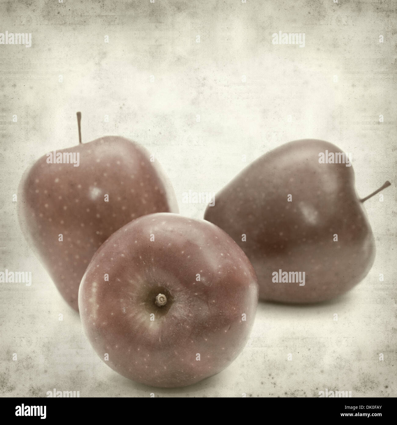 textured old paper background with red apple Stock Photo - Alamy