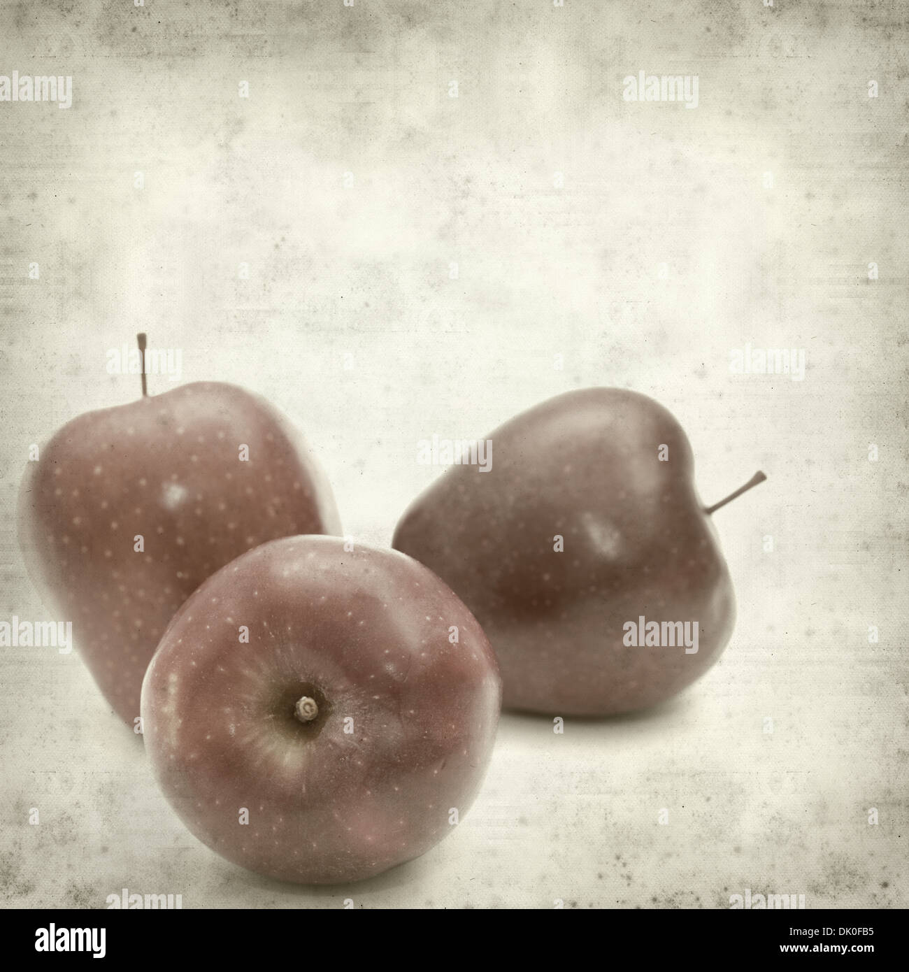 textured old paper background with red apple Stock Photo - Alamy