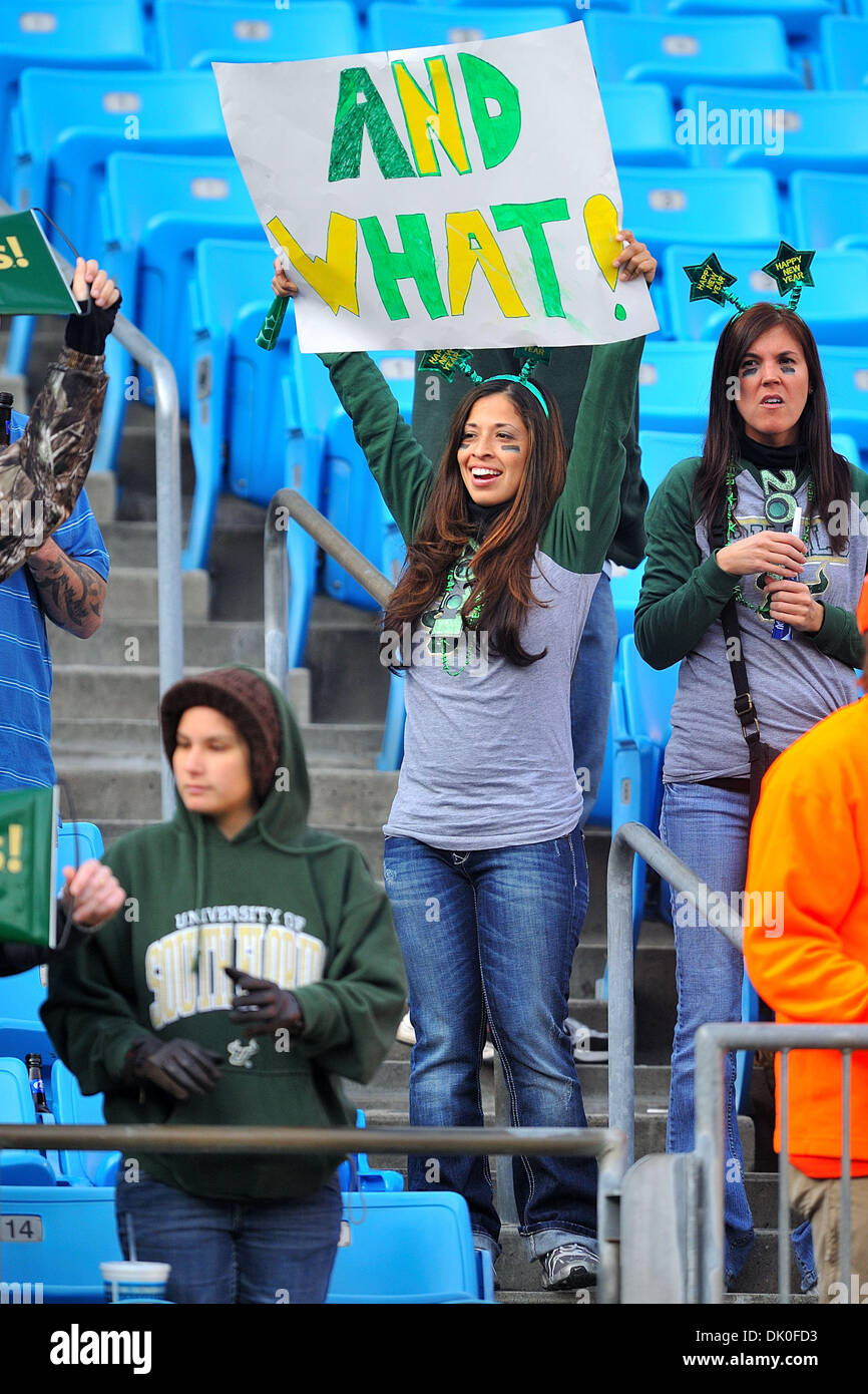 Dec. 31, 2010 - Charlotte, North Carolina, USA - A USF fan displays her ...