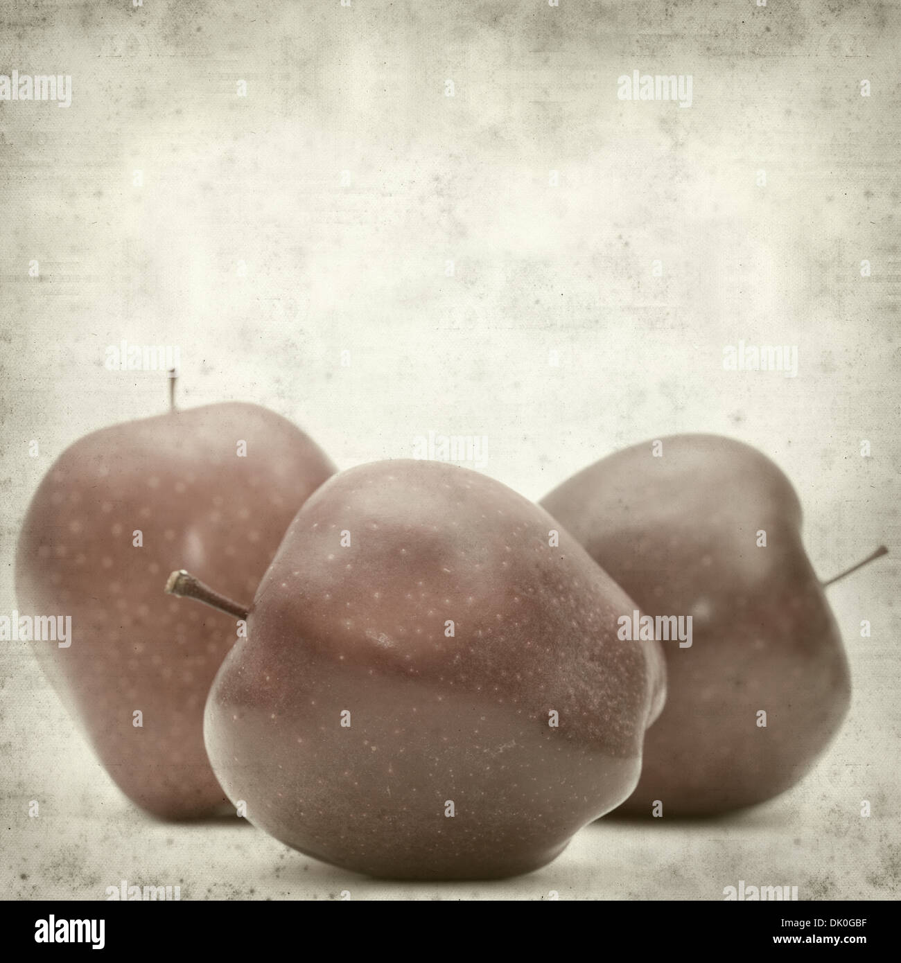 textured old paper background with red apple Stock Photo - Alamy