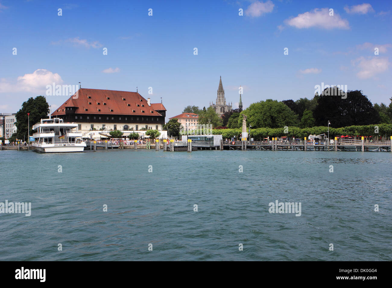 lake of constance with view to the docks from constance Stock Photo - Alamy