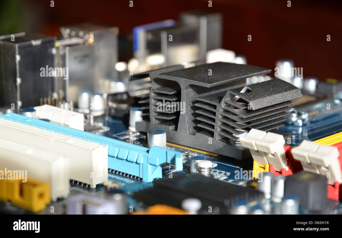 Computer mainboard detail memory socket Stock Photo - Alamy