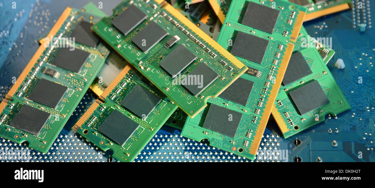 Pile of computer memory details Stock Photo - Alamy