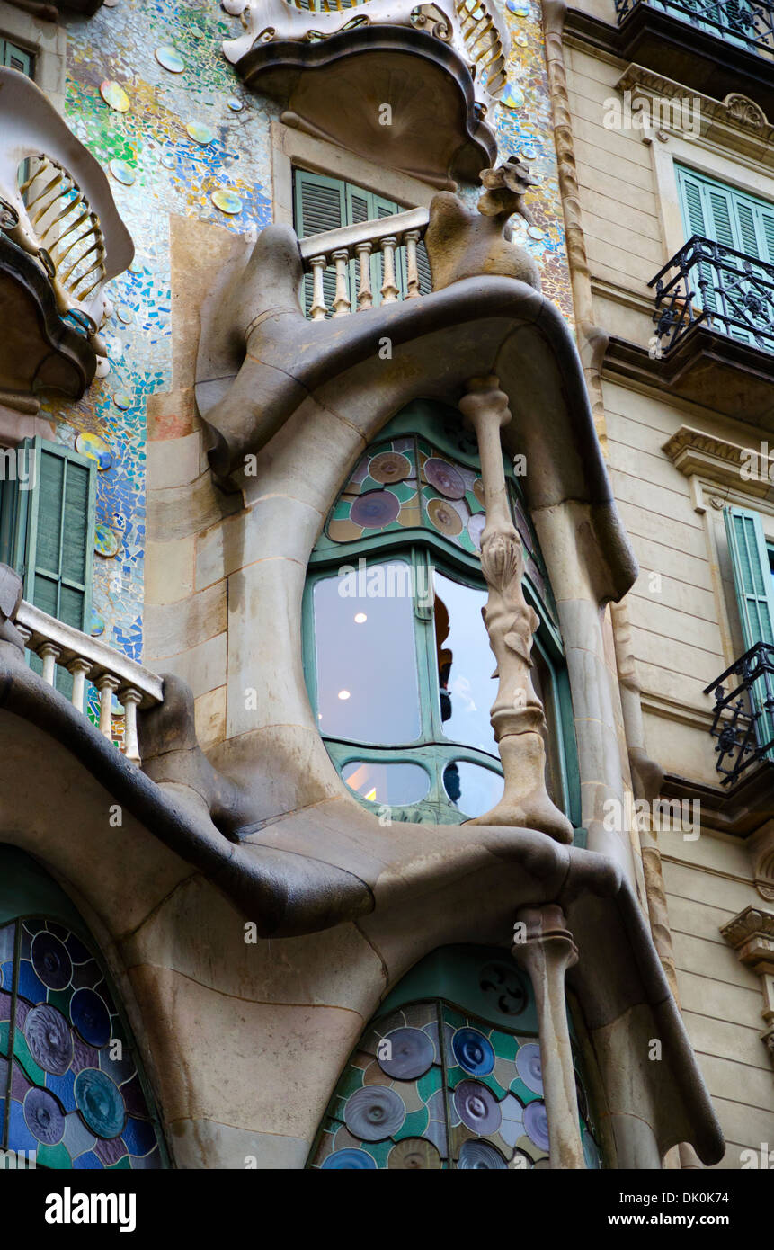 Windows of Casa Batllo, Barcelona Stock Photo - Alamy