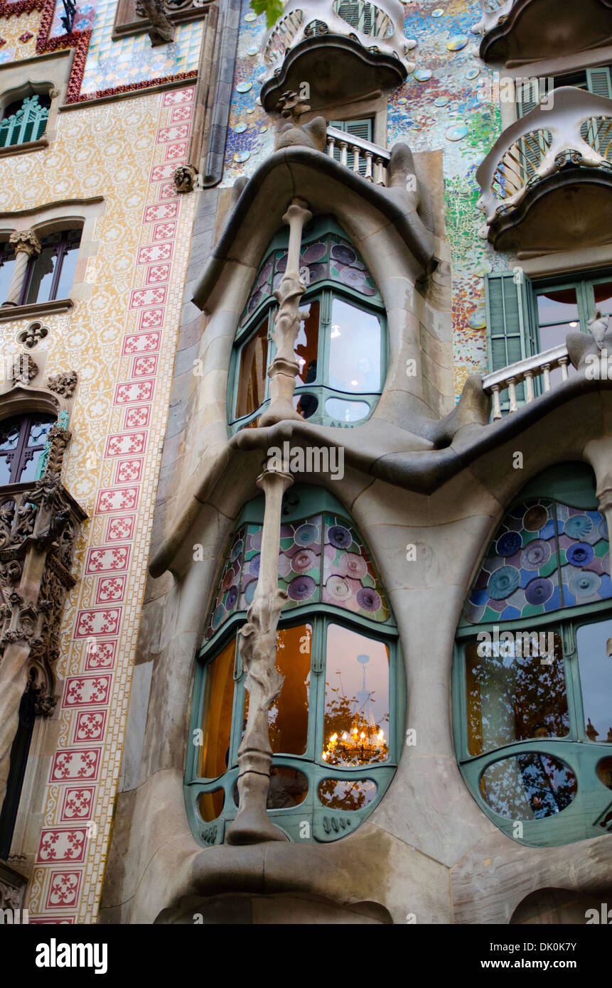 Windows of Casa Batllo, Barcelona Stock Photo - Alamy