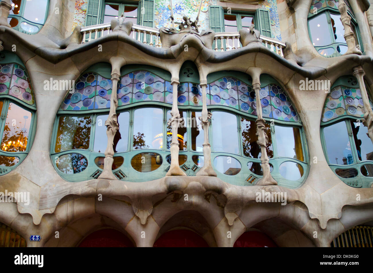 Windows of Casa Batllo, Barcelona Stock Photo - Alamy