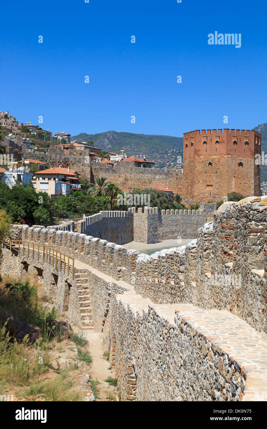 Turkey. Ruins of Ottoman fortress in Alanya Stock Photo - Alamy