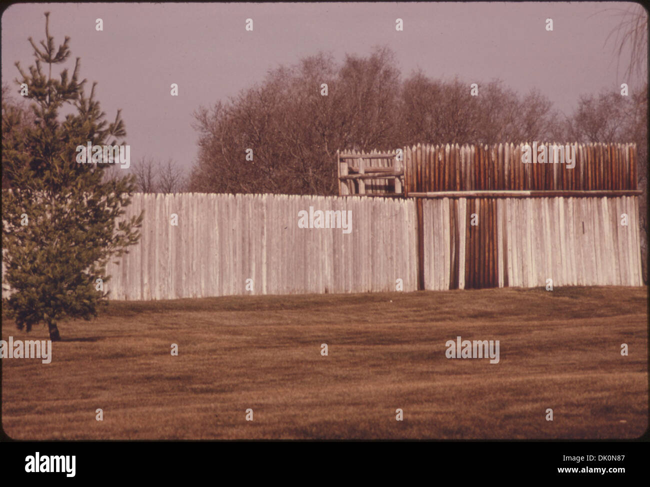 Log walls acted as protection at fort at nebraska hi-res stock ...