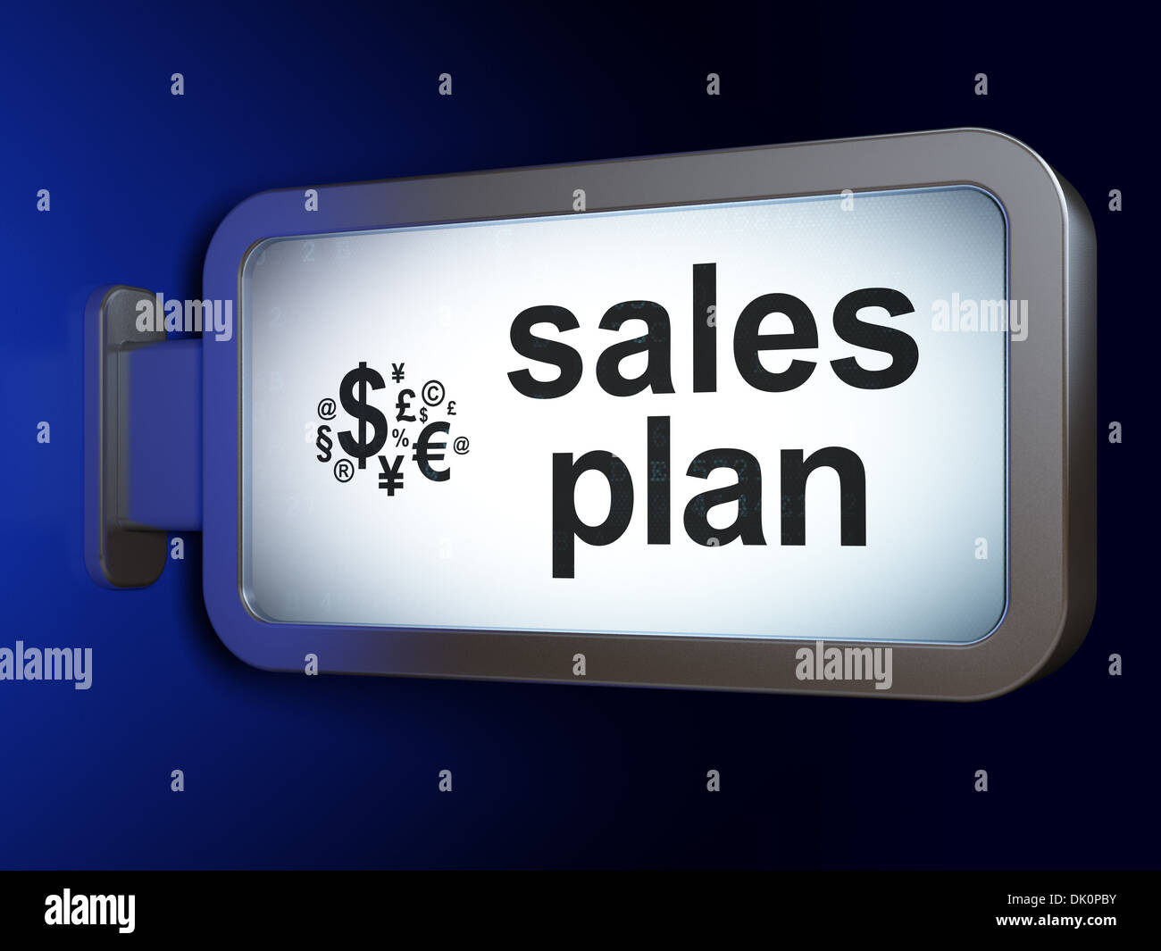 Advertising concept: Sales Plan and Finance Symbol on billboard ...