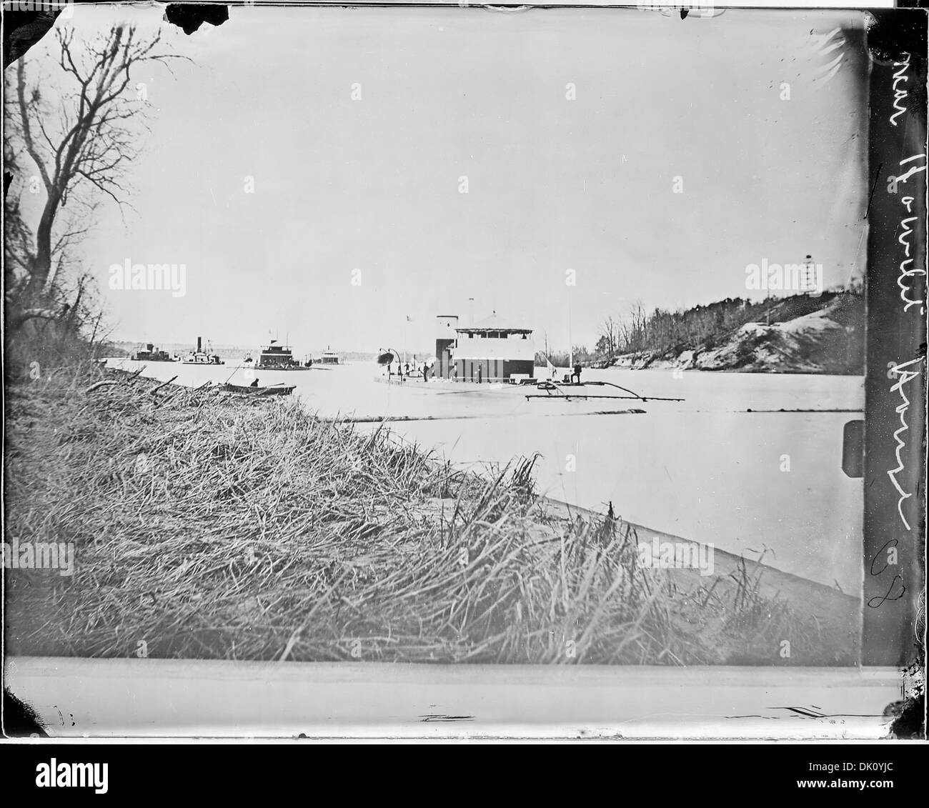 Monitors, ironclad warships, in Trent's Reach on the James River during ...