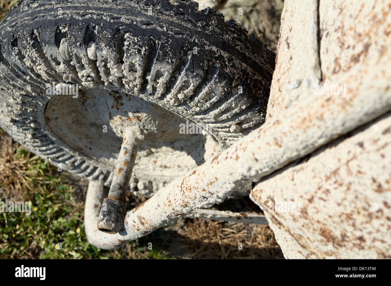 Muddy Dirty Rusty Propped Metal Wheelbarrow from Above Close-up Stock ...