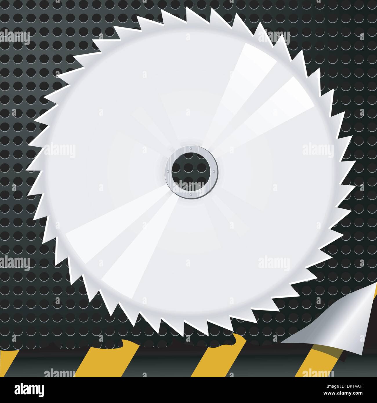 Vector illustration of abstract metal background with a circular saw ...