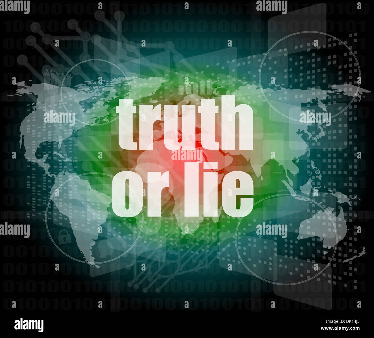 truth or lie text on digital touch screen interface Stock Photo - Alamy