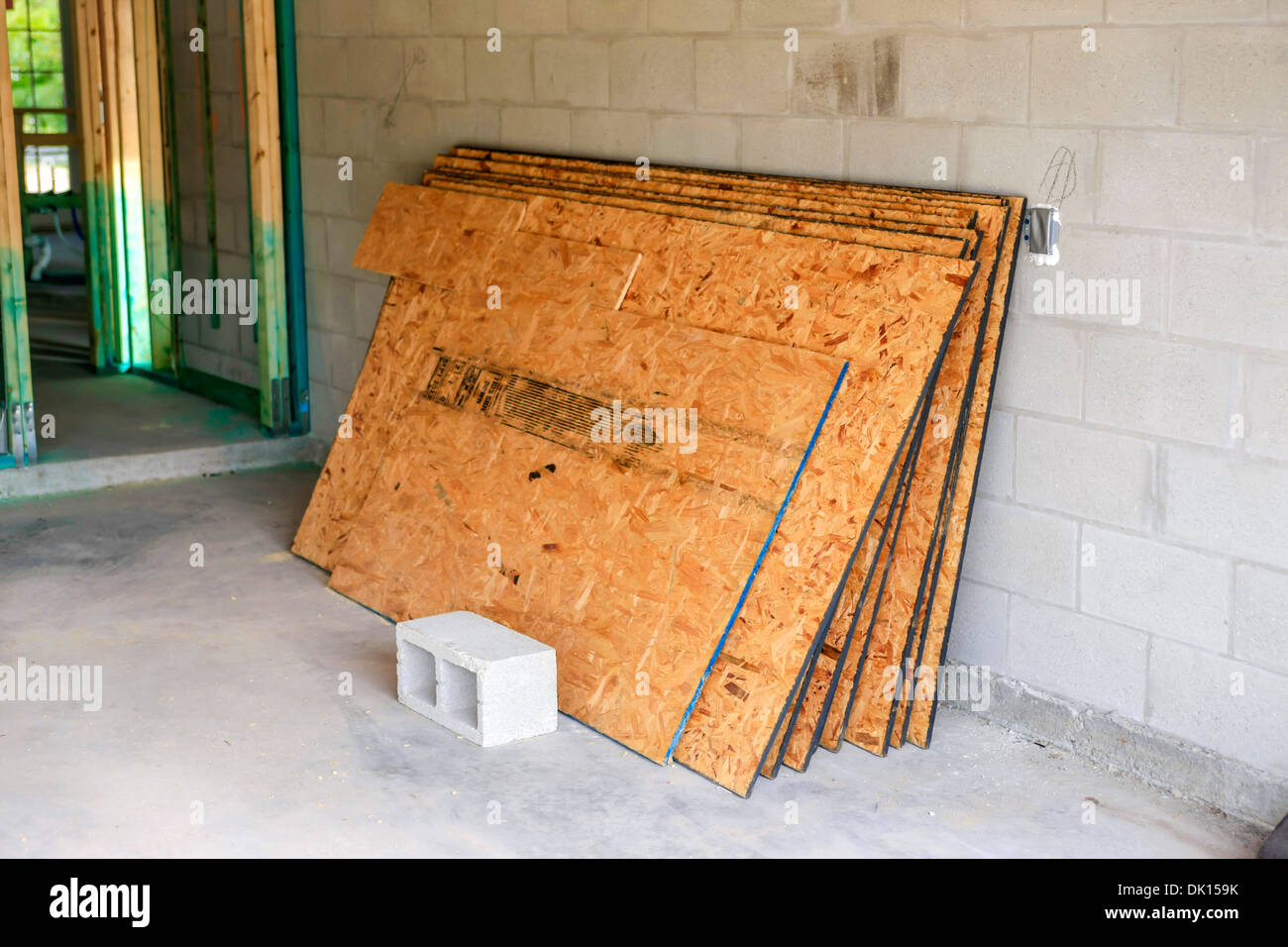 New construction of a Florida home using wood and brick Stock Photo - Alamy