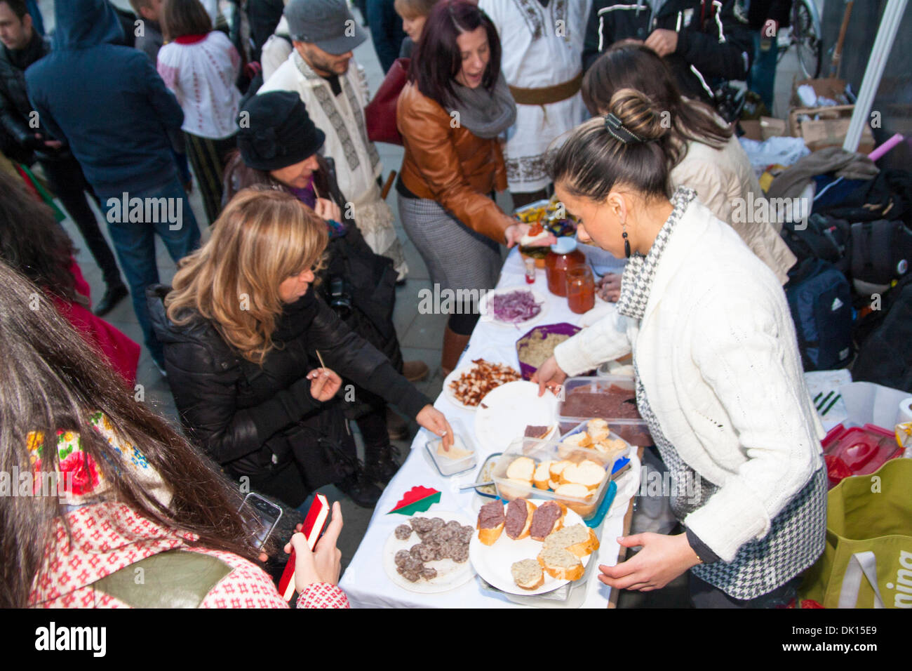 London, UK. 1st December 2013. Members of London's Romanian community ...
