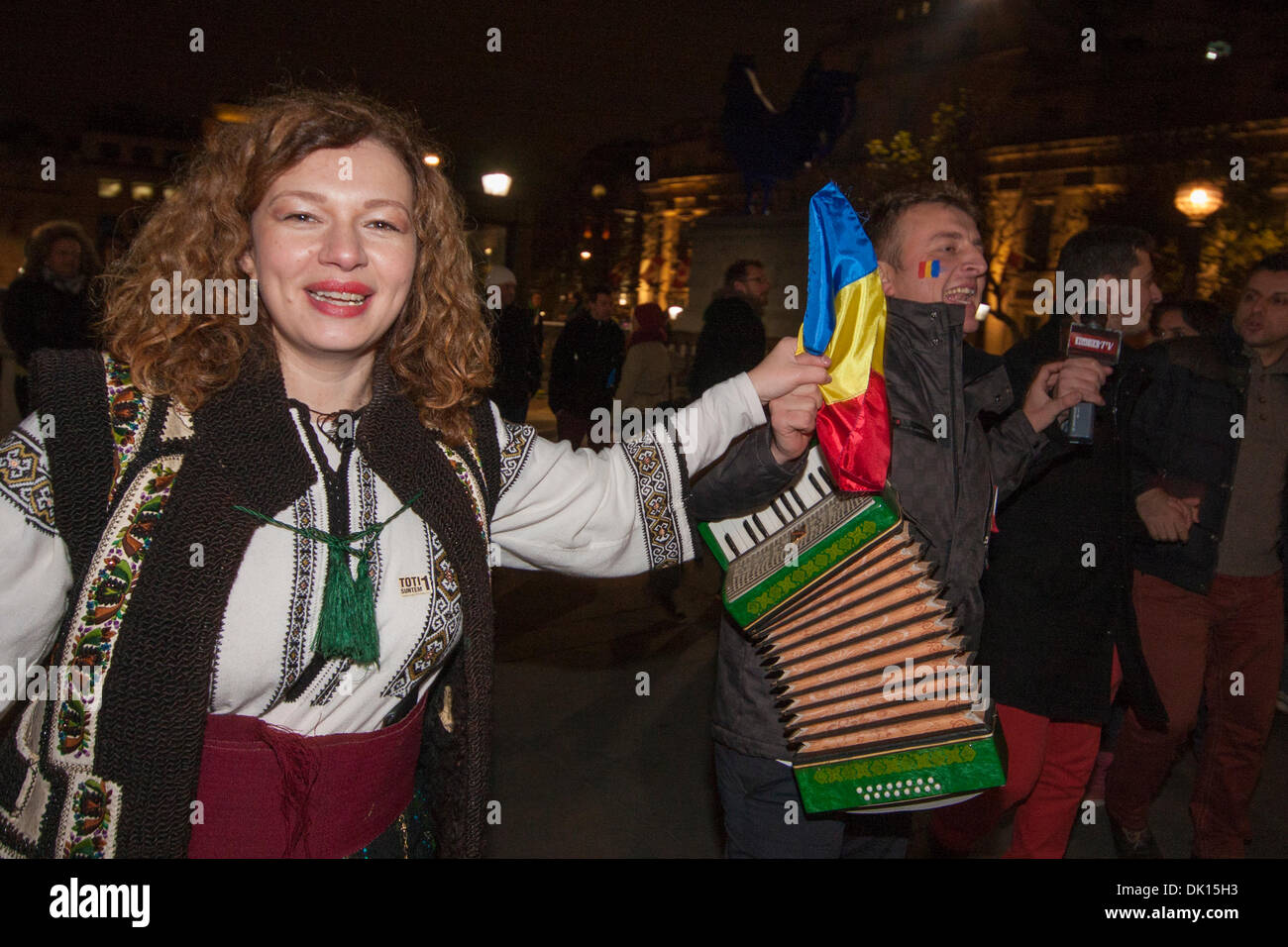 London, UK. 1st December 2013. Members of London's Romanian community ...