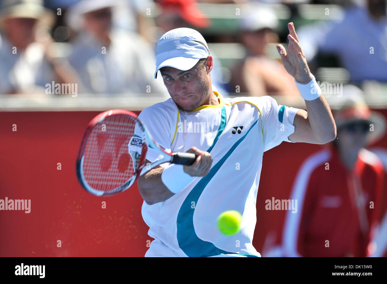 Jan. 15, 2011 - Melbourne, Australia - LLEYTON HEWITT (AUS) hits a ...