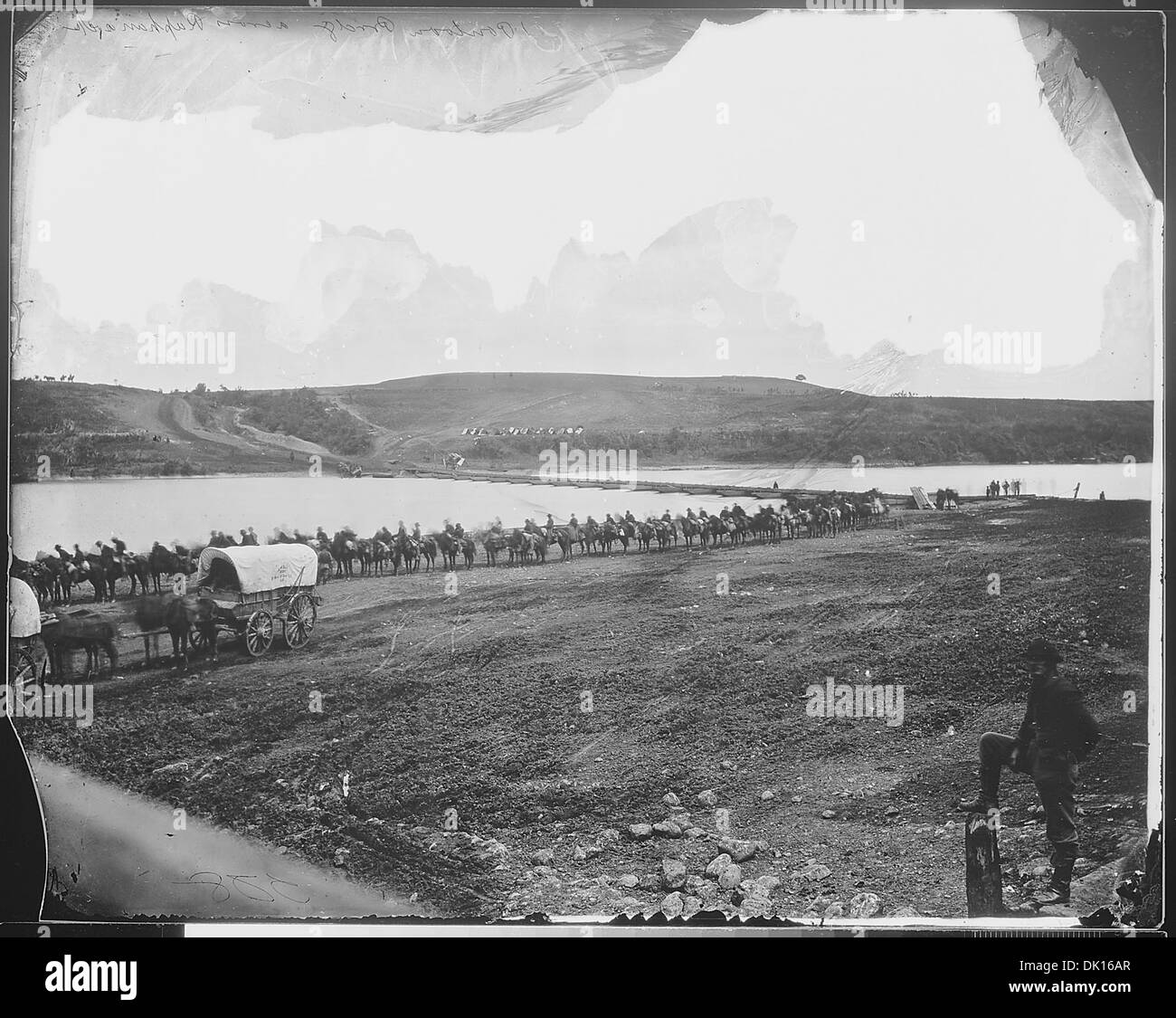 Across bridge over river Black and White Stock Photos & Images - Alamy