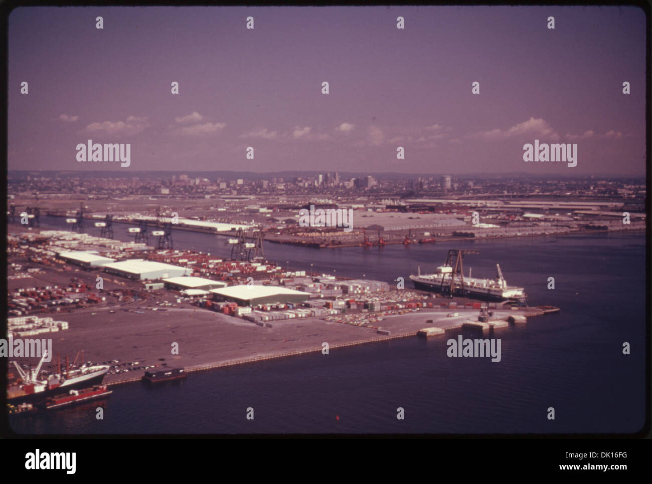 A view of the Port of Newark, located in the New York-New Jersey ...
