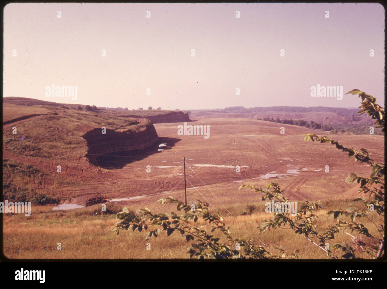 A photograph showing previously strip-mined land near New Athens, Ohio ...