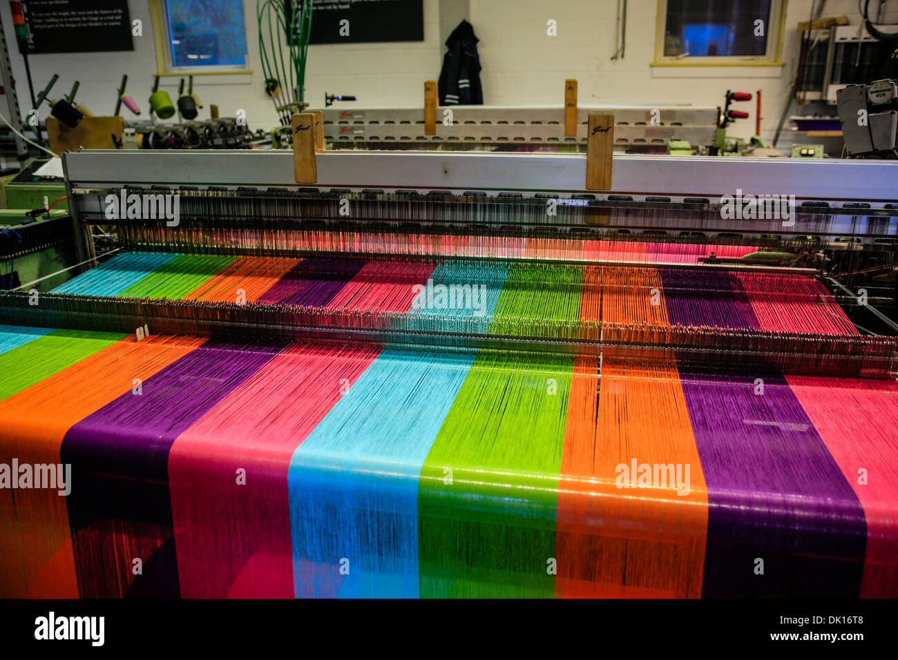 Modern weaving machine producing elaberate patterned textile for the ...