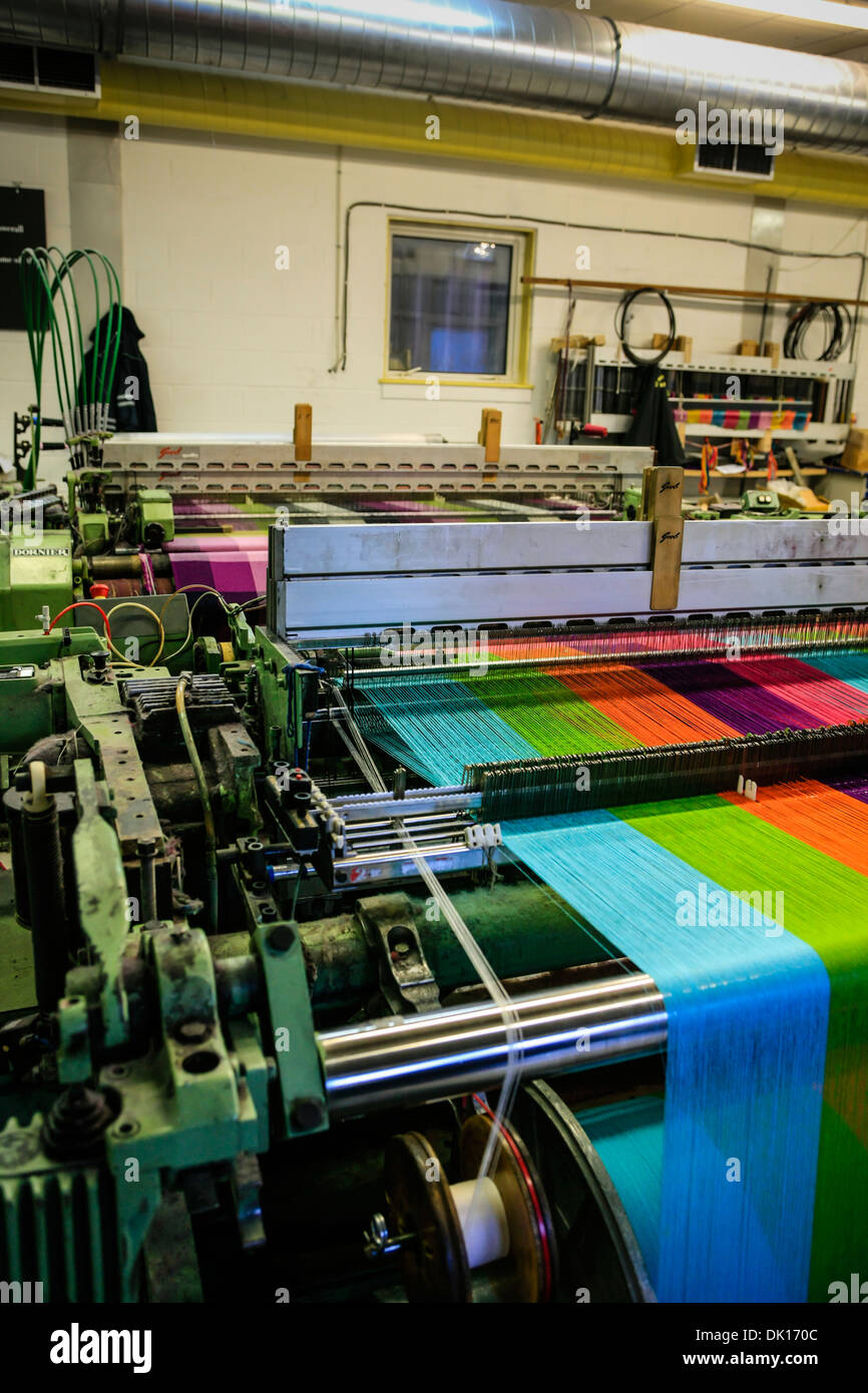 Modern weaving machine producing elaberate patterned textile for the ...