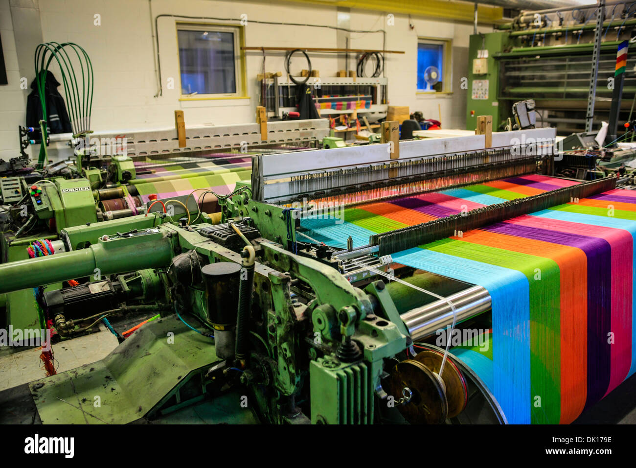 Modern weaving machine producing elaberate patterned textile for the ...