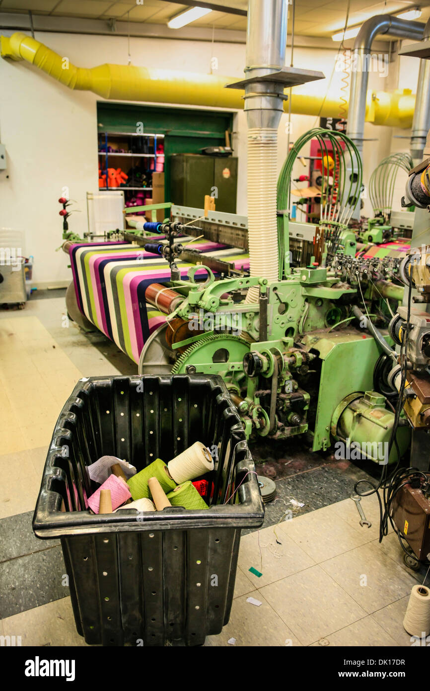 Modern weaving machine producing elaberate patterned textile for the ...