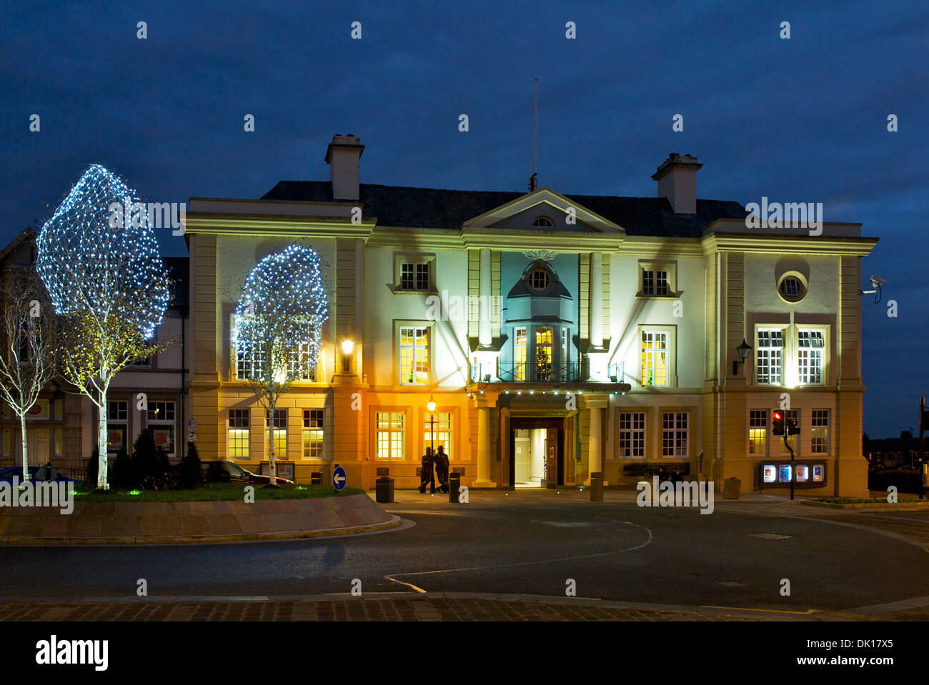 Coronation Hall at dusk, Ulverston, Cumbria, England UK Stock Photo - Alamy