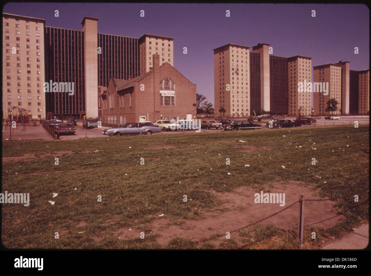 A photograph of Robert Taylor Homes, a low-income high-rise apartment ...