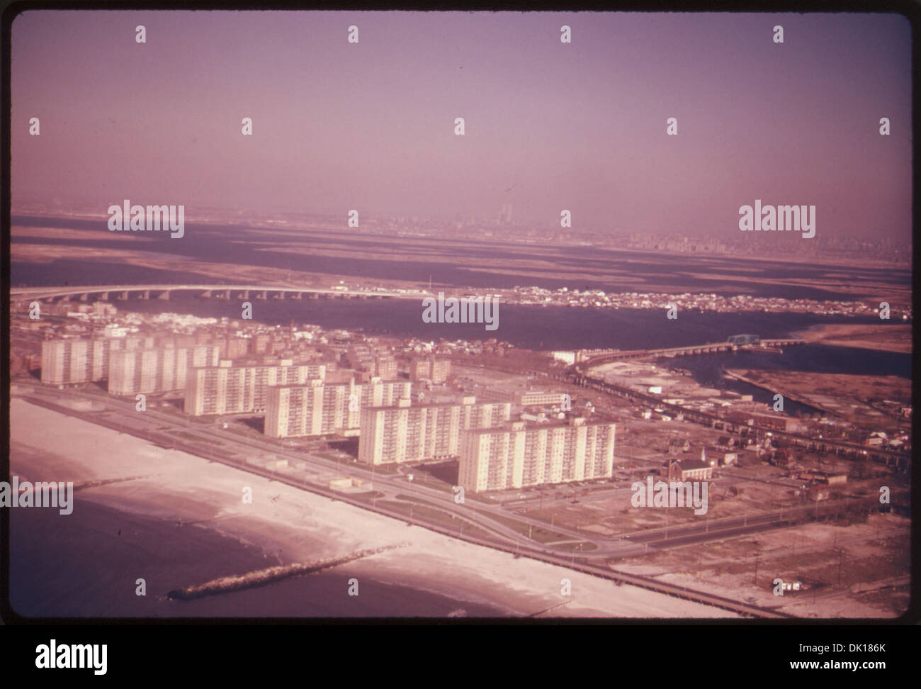 This photograph shows Rockaway Beach on Long Island, part of the ...