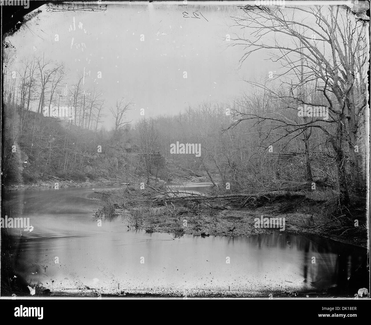 The ruins of a bridge located at Bull Run, site of a significant Civil ...