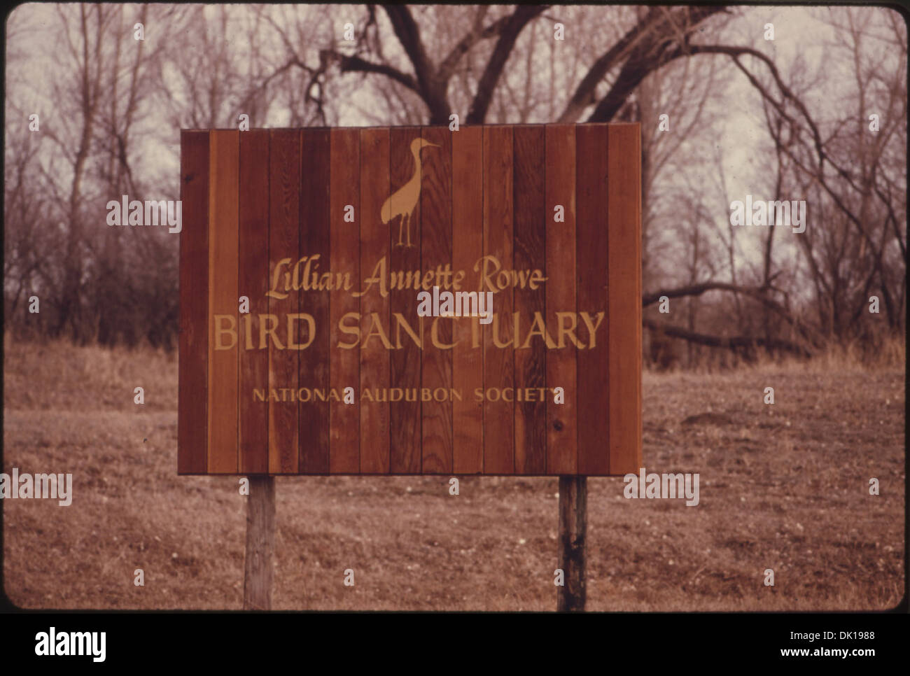 A sign marks the Lillian Annette Rowe Bird Sanctuary in Grand Island ...