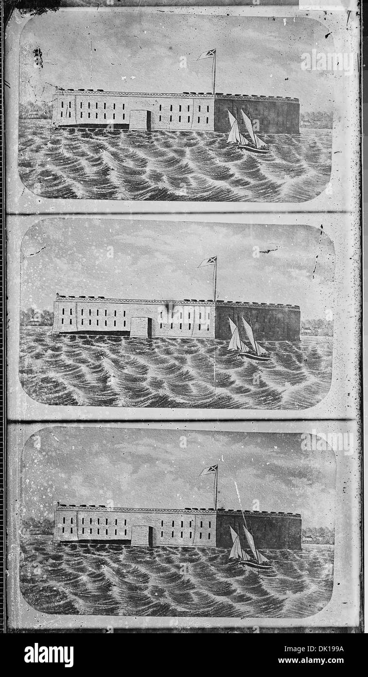 This sketch depicts a Confederate fort, likely either Fort Sumter or ...