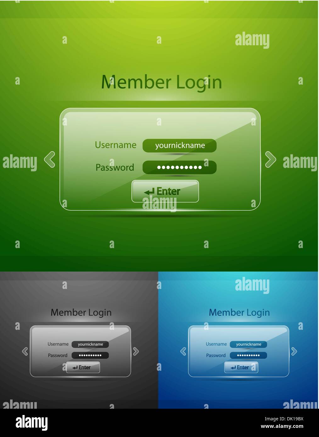 Abstract vector glass login forms Stock Vector Image & Art - Alamy