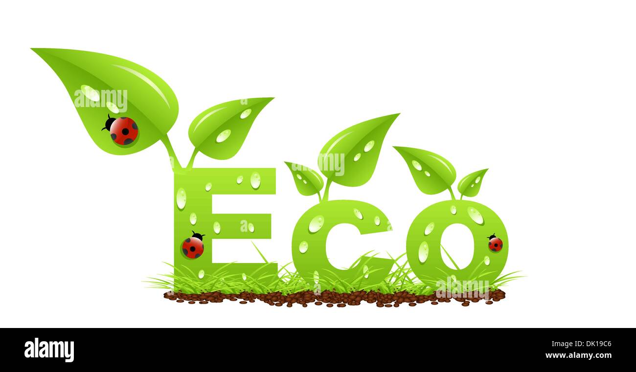 Nature green symbol. Eco word Stock Vector Image & Art - Alamy
