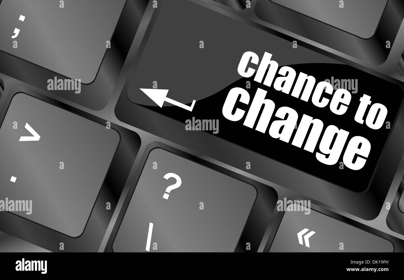chance to change key on keyboard showing business success Stock Photo ...