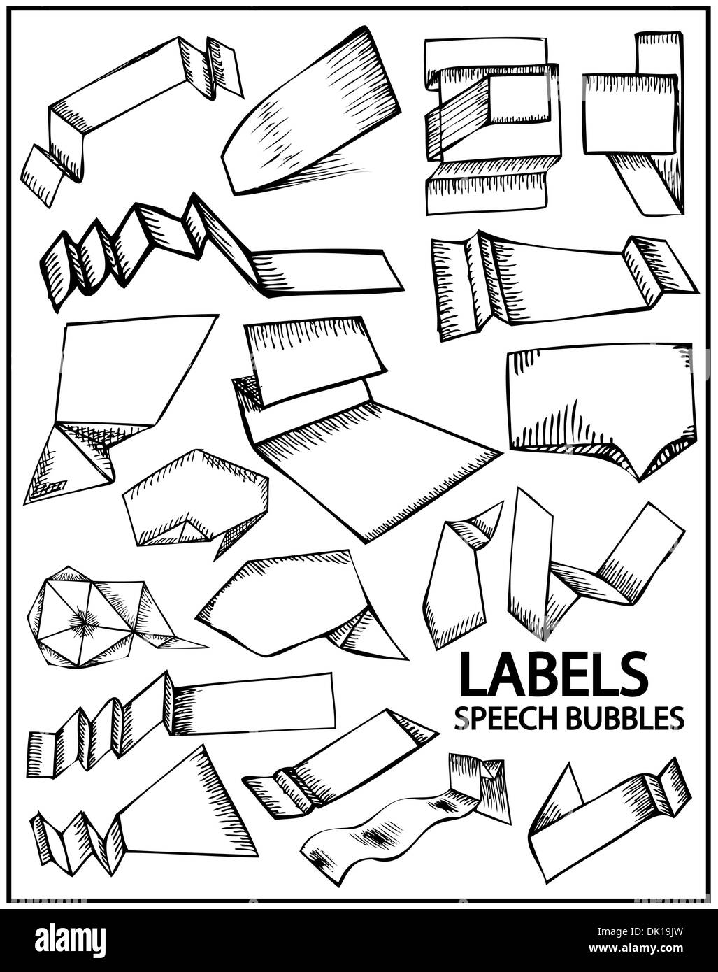 Vector collection of hand drawn bubbles and labels Stock Vector Image ...