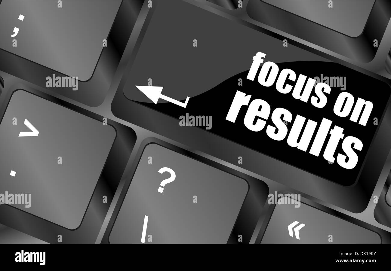 Modern keyboard focus on results text. Technology concept Stock Photo ...