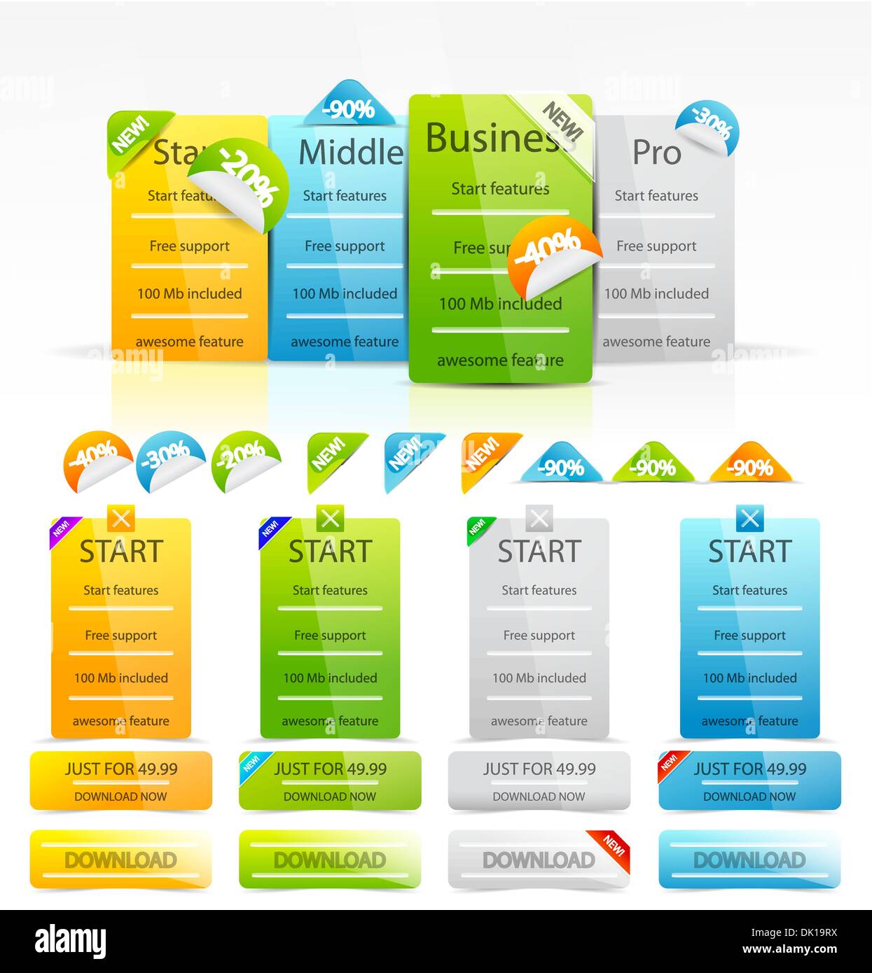 Choosing the plan. Web boxes and design elements Stock Vector Image ...