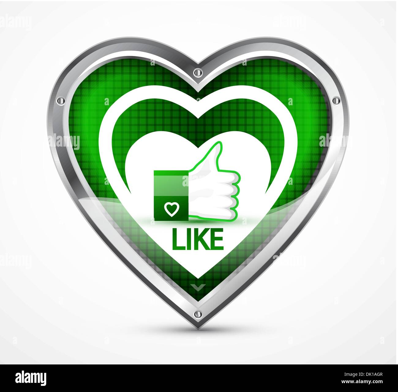 Vector illustration of like sign in heart Stock Vector Image & Art - Alamy