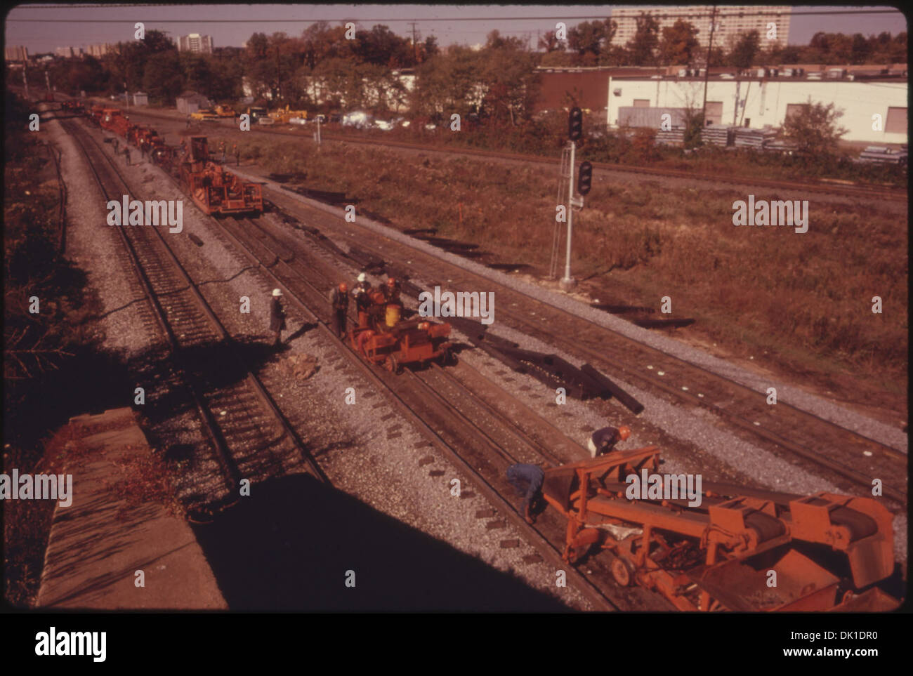 This photograph shows a Southern Railway work crew replacing old ...