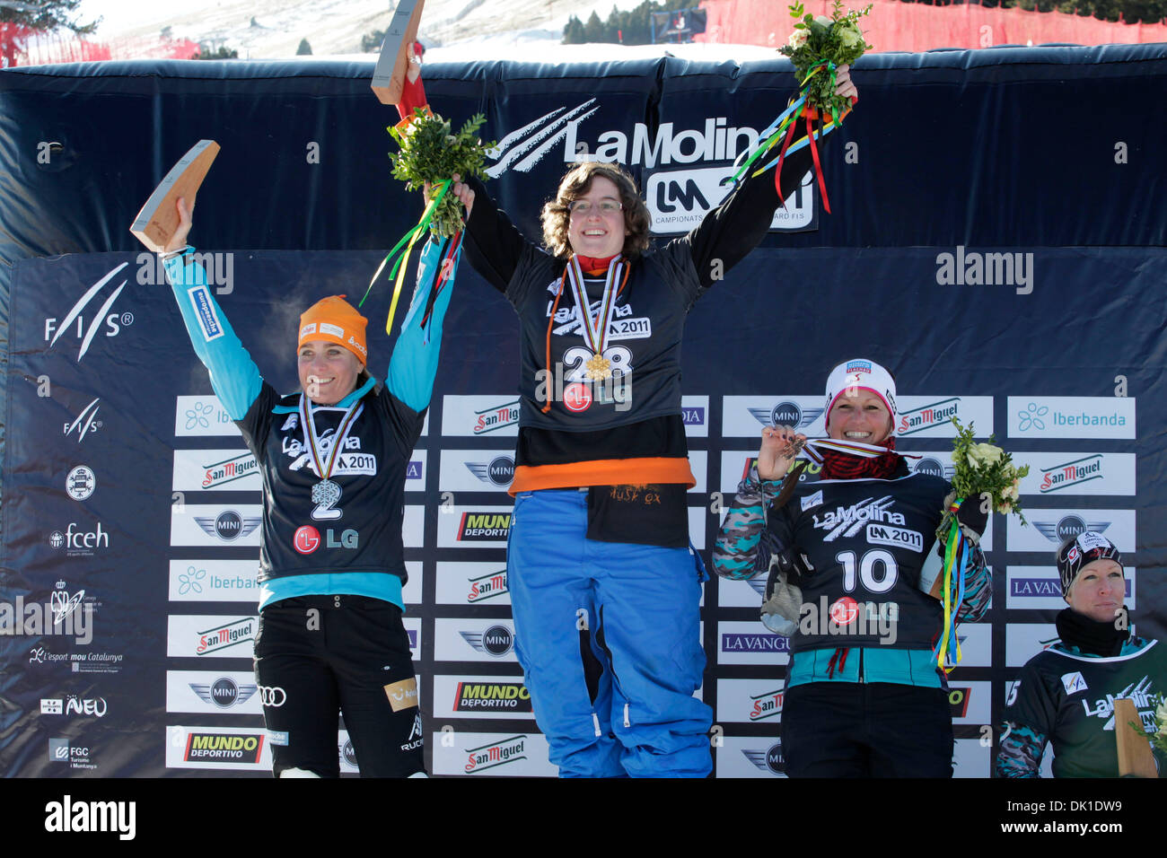 Jan. 22, 2011 - La Molina, Spain - Medal winners in the women's ...