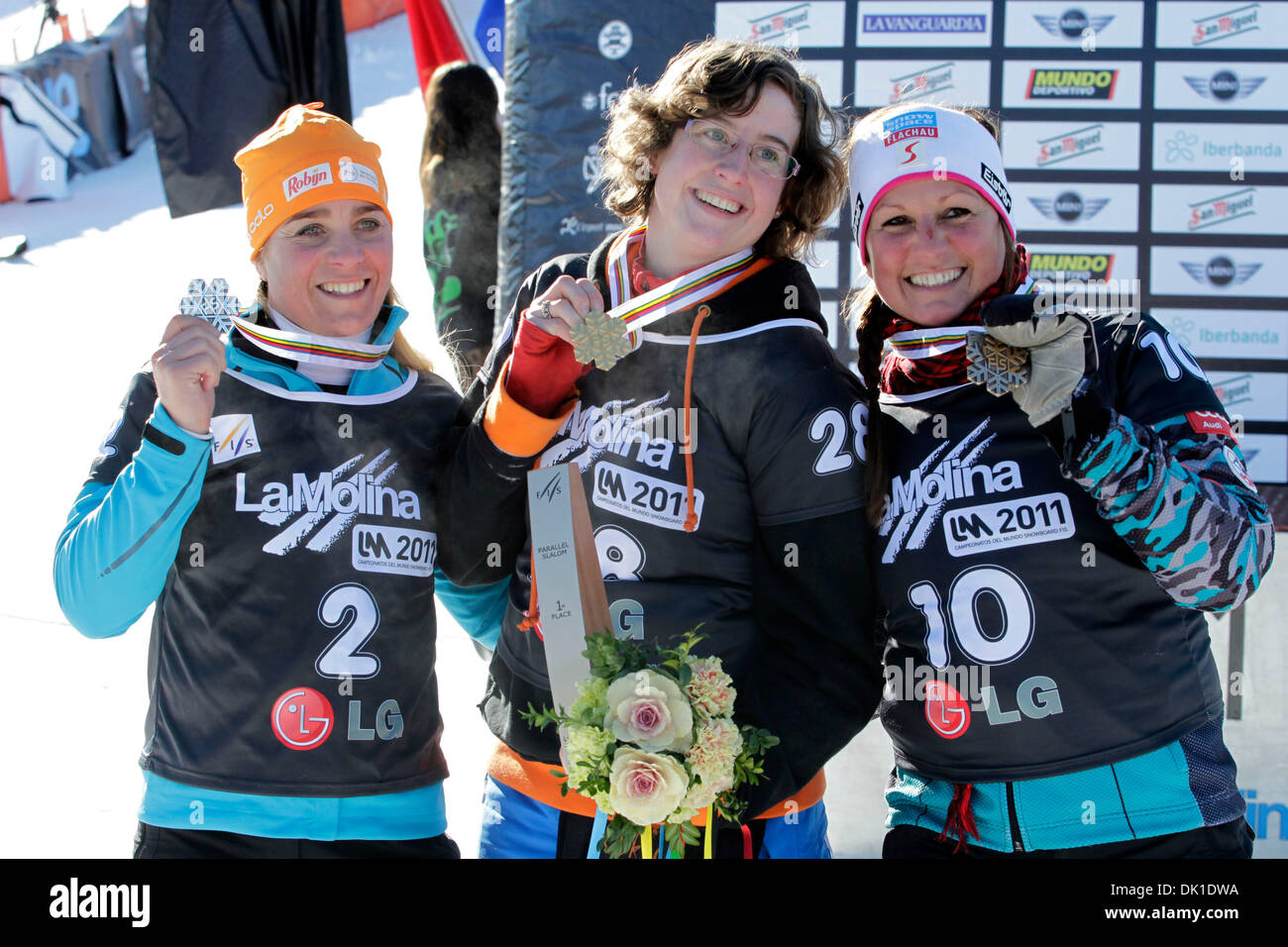 Jan. 22, 2011 - La Molina, Spain - Medal winners in the women's ...