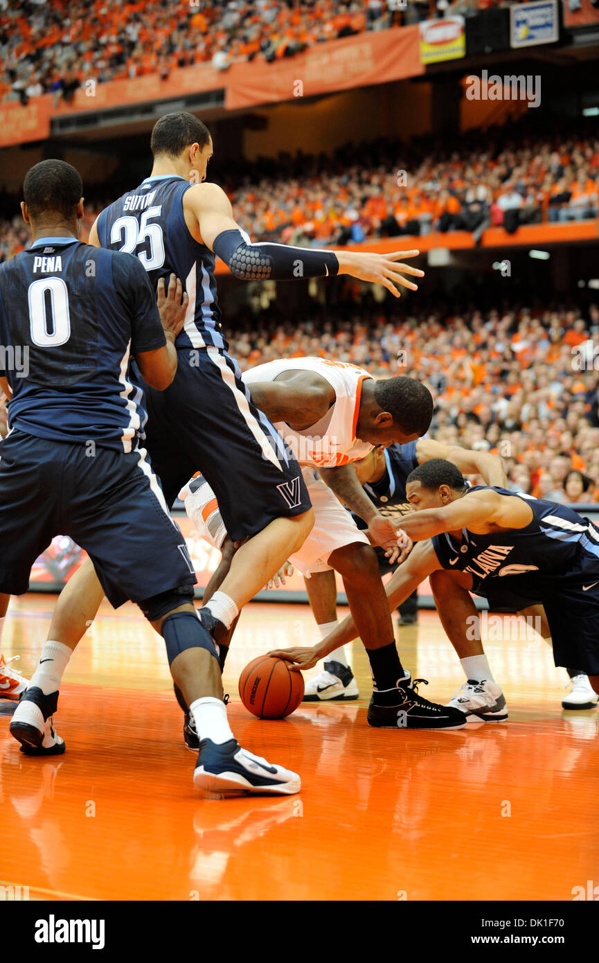 January 22, 2011: Villanova guard Corey Fisher (#10) grabs the ...