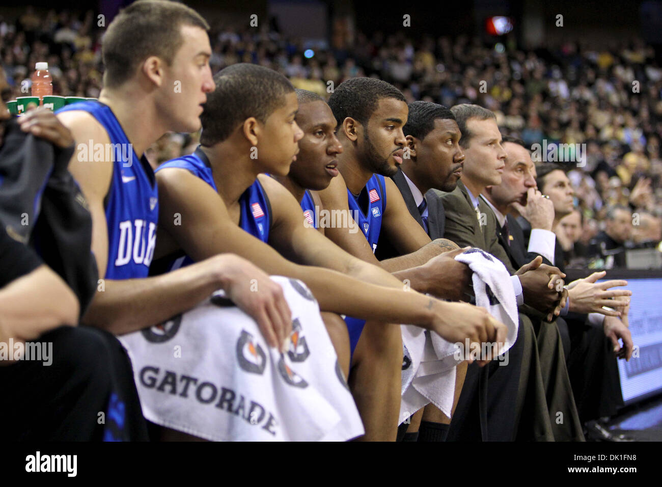 Jan. 22, 2011 - Winston-Salem, North Carolina, U.S - The Duke bench ...