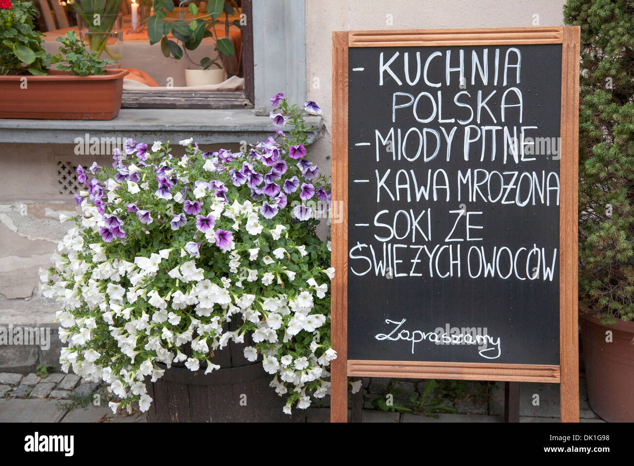 Traditional Food Menu, Stare Miasto Neighbourhood; Warsaw; Poland Stock ...