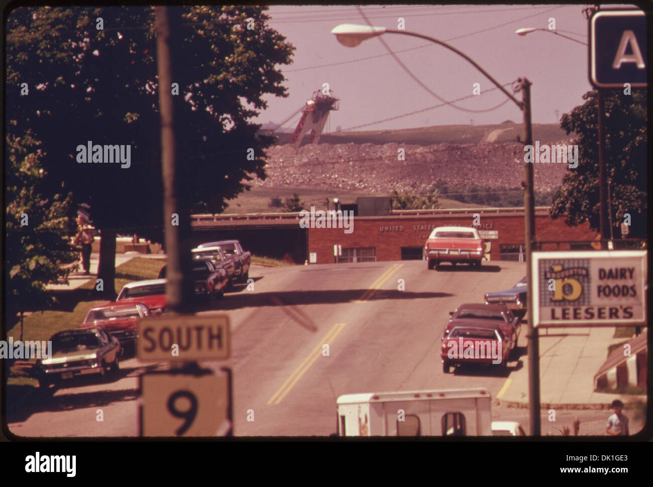 This image shows the massive head of a coal company strip mining shovel ...