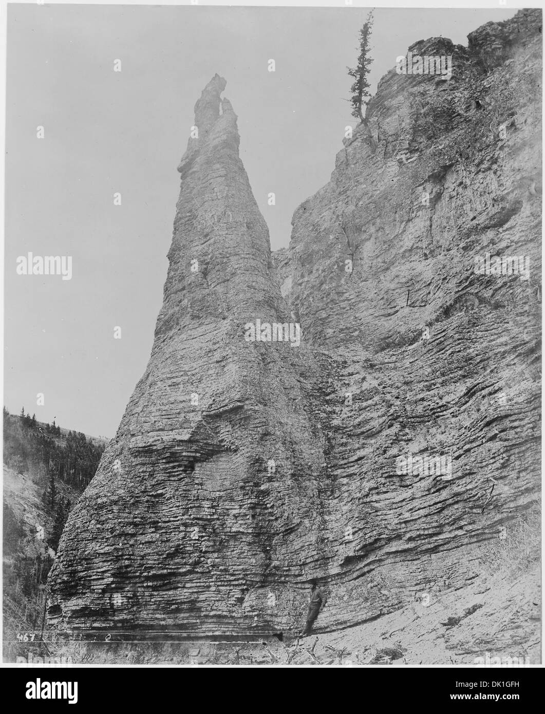 A photograph of The Needle, a prominent geological feature in Bridger ...